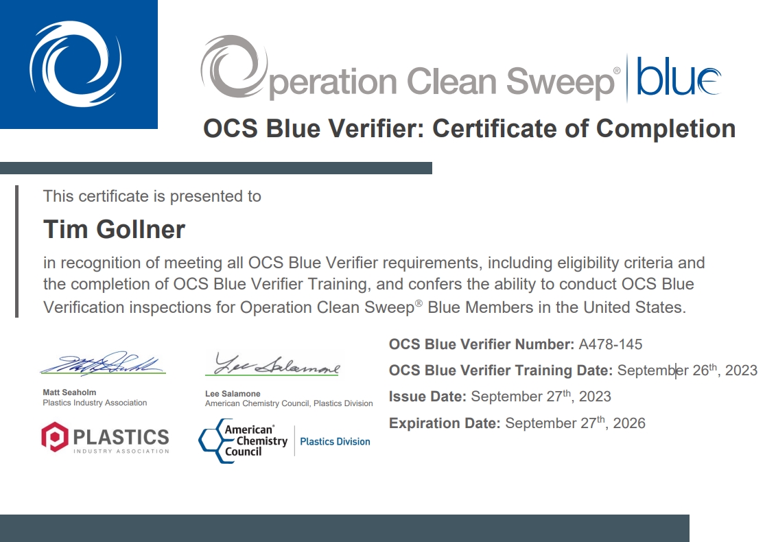 Tim Gollner, Principal at QMaaS LLC, certified as OCS Blue Verifier ...